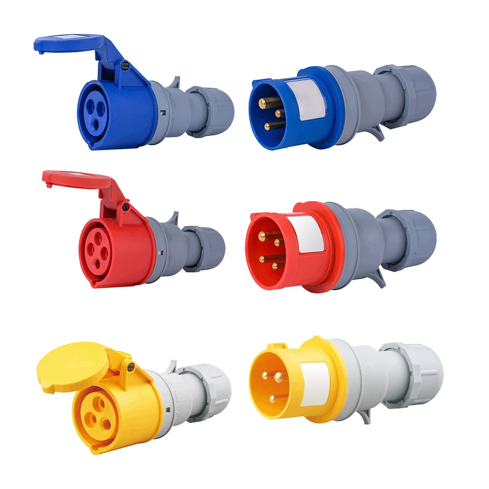 Industrial Socket Plug Ip67 Ip44 Waterproof Electrical 16a 32a Industrial 3pin 4pin Male And ...