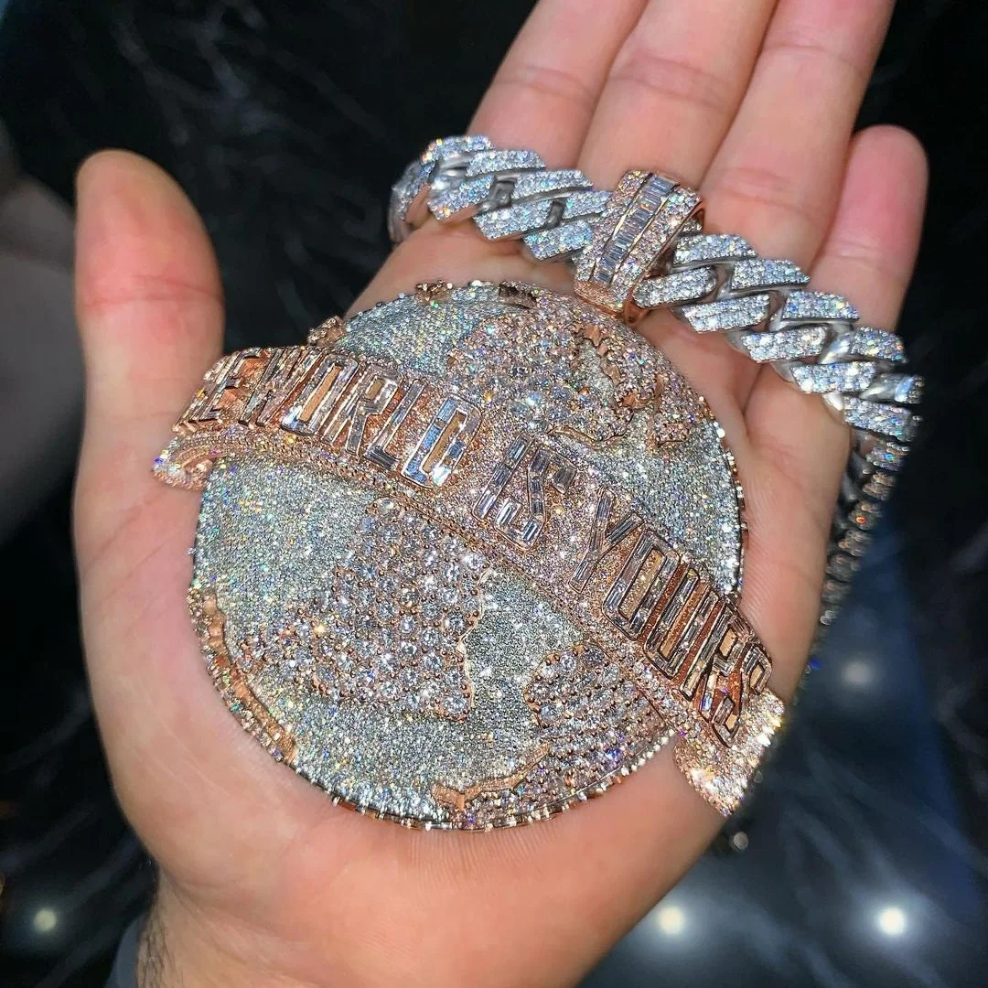 Mens Iced Out Custom Letter Pendant - Hip Hop S925 Charm