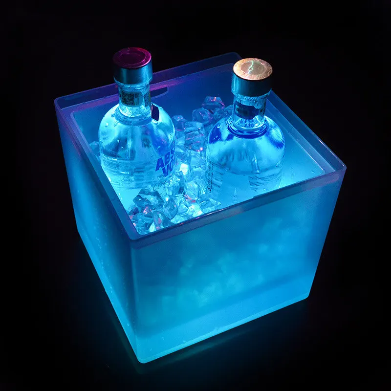Double Handle Acrylic Luminescent Led Ice Bucket Bar With Large ...