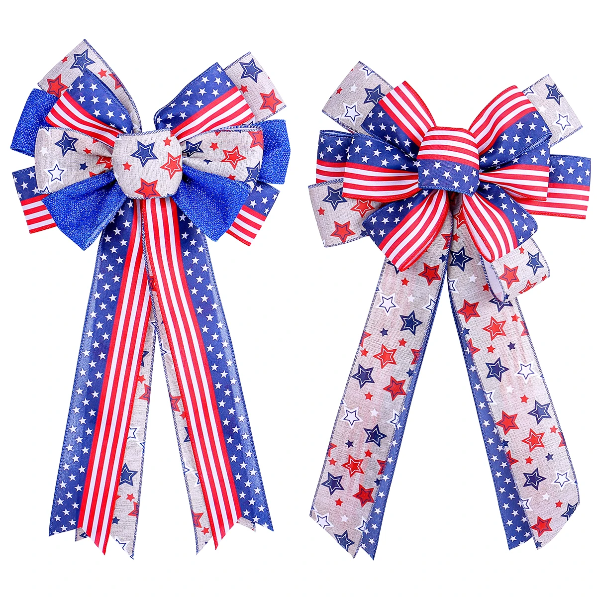 4th of july decorations,USA flag colors bow knot gift packaging ...