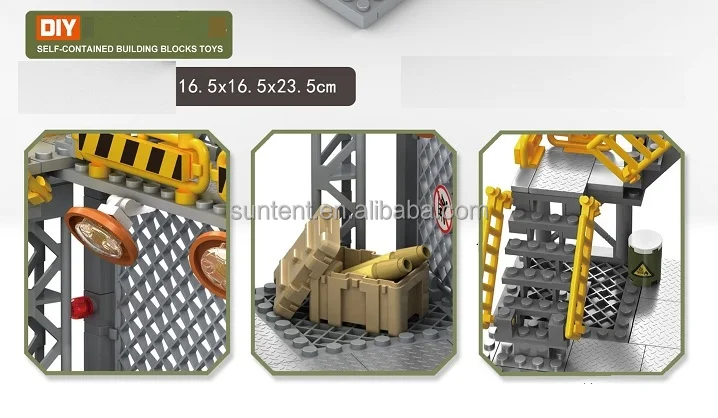 DIY Weapon Warehouse Military Base Building Blocks Set Army Base Armory ...