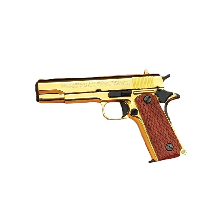 Miniature 1911 Golden Realistic Assembly Metal Gun Keychains Pistol ...