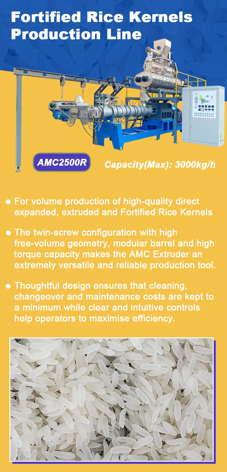 5000kg/h Automatic Nutrition Artificial Rice Production Line + Instant ...