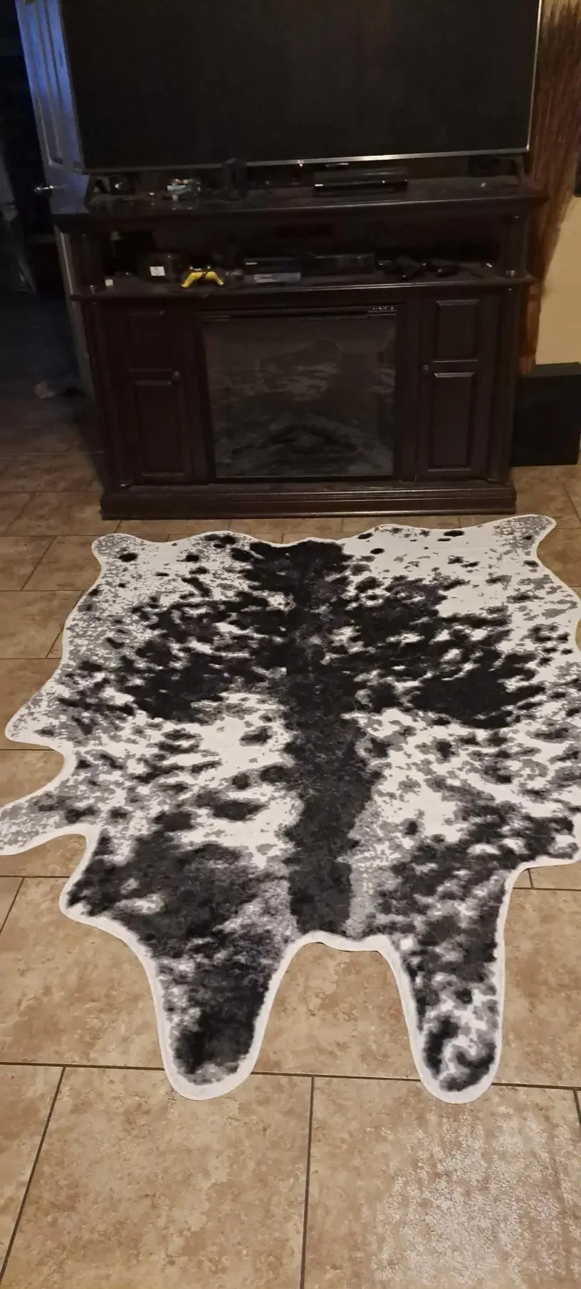 Black And White Cow Print Carpet Large Animal Hide Carpet Western Non ...