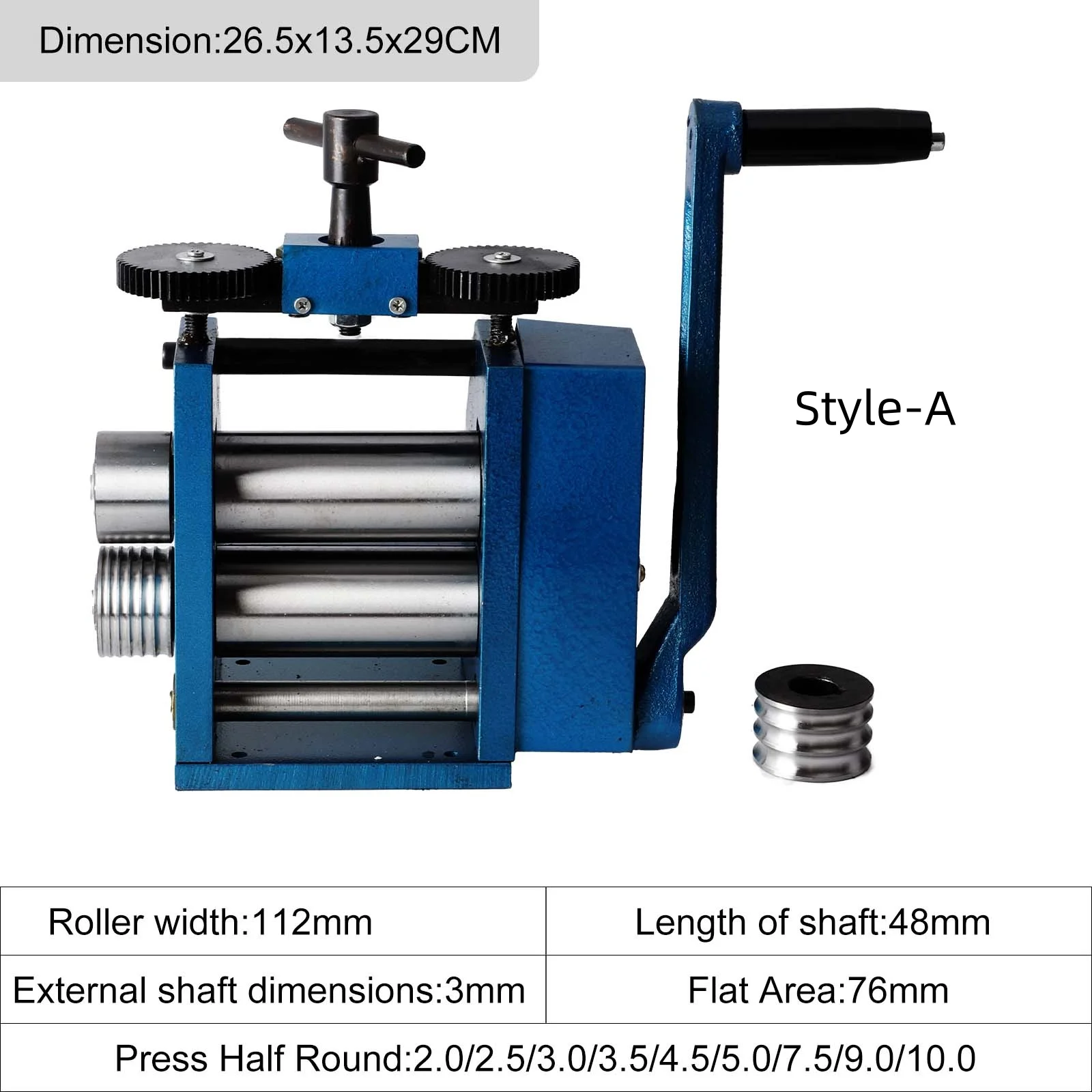 European Hand Crank Manual Jewelry Making Tools Wire Sheet Square Semicirclemetal Rolling Manual ...