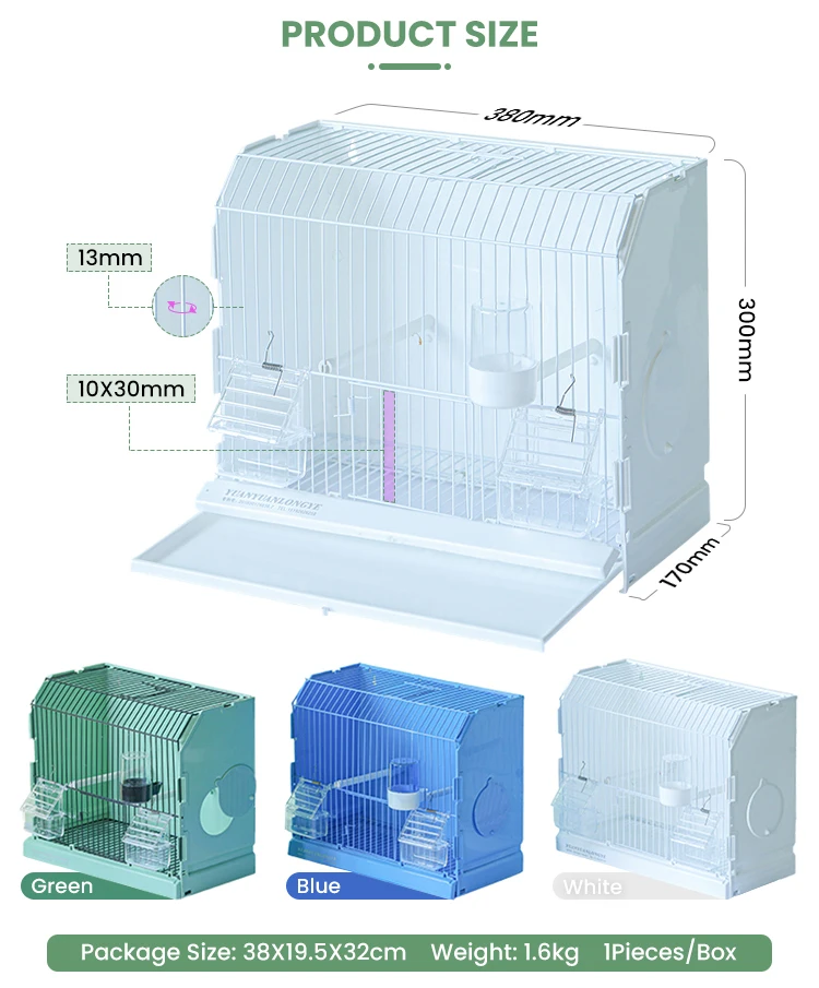Rectangular 10 Set Bird Cage For Small Bird Canary Finch Budgie Canary ...