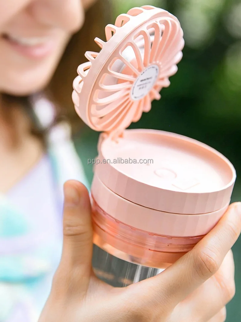 Creative Tritan Fan Water Bottle With Usb Chargeable Fan Cup Flip Lid ...