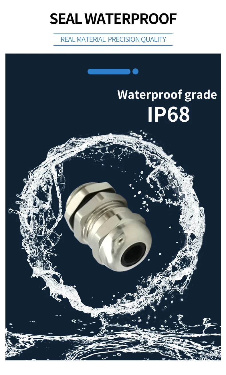 Waterproof Ip68 Connector Wire Cable Glands Metal Cable Gland Factory ...