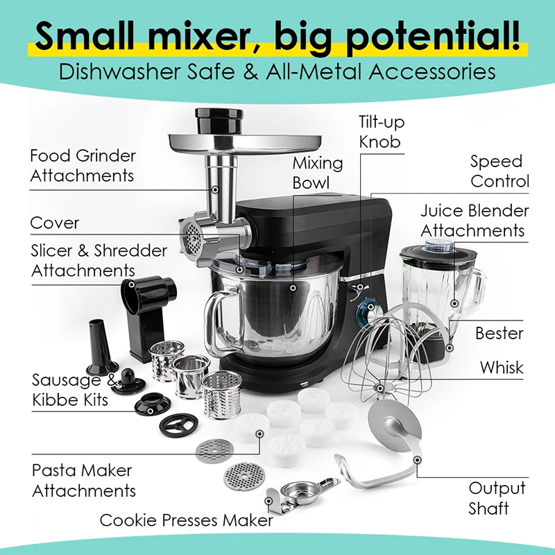 Kitchen Food Processor Stand Mixer - Professional Bakery Blender
