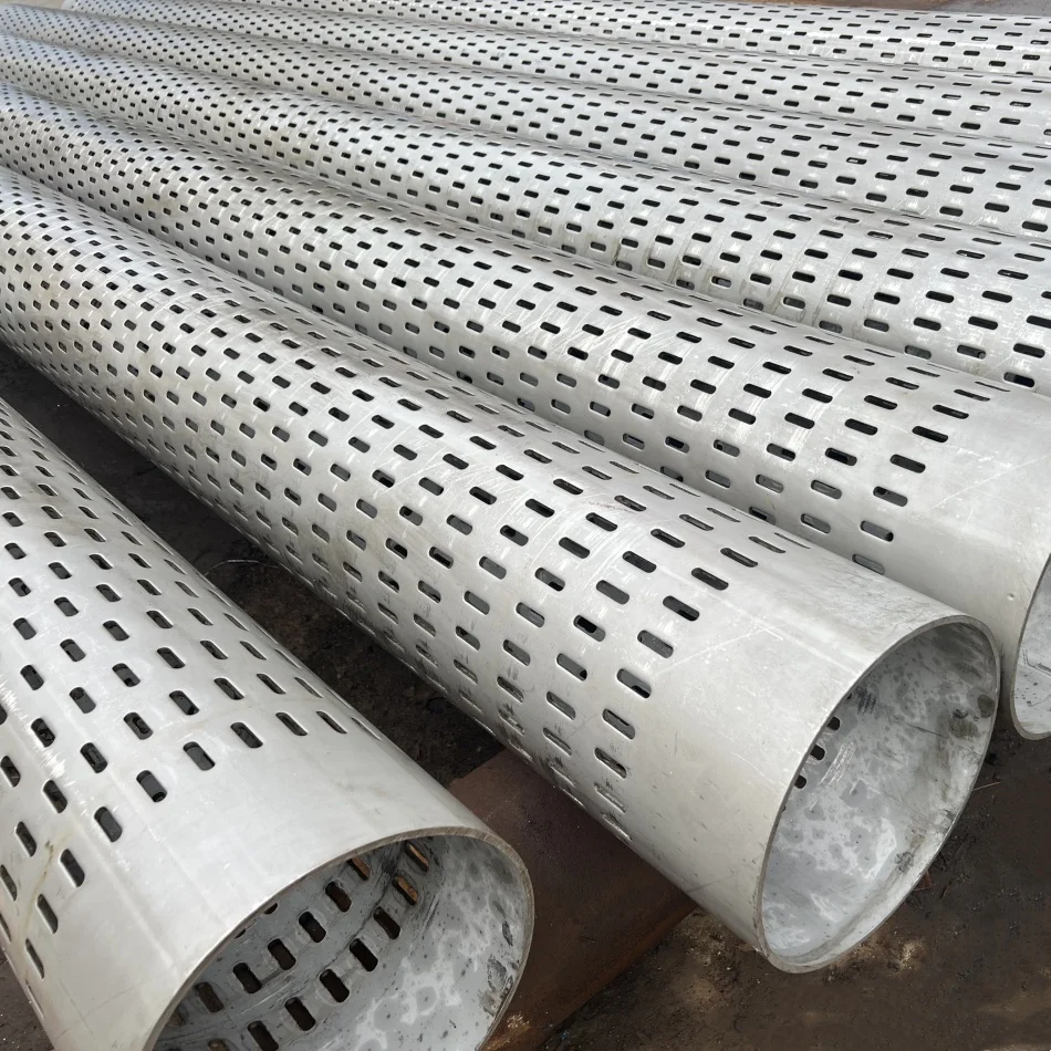 Stainless steel perforated hole filter pipe with rectangle hole used in ...