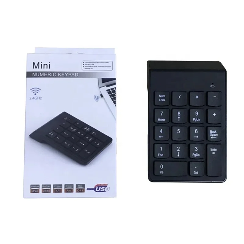 Portable Small-size 2.4ghz Wireless Numeric Keypad Numpad 18 Keys ...