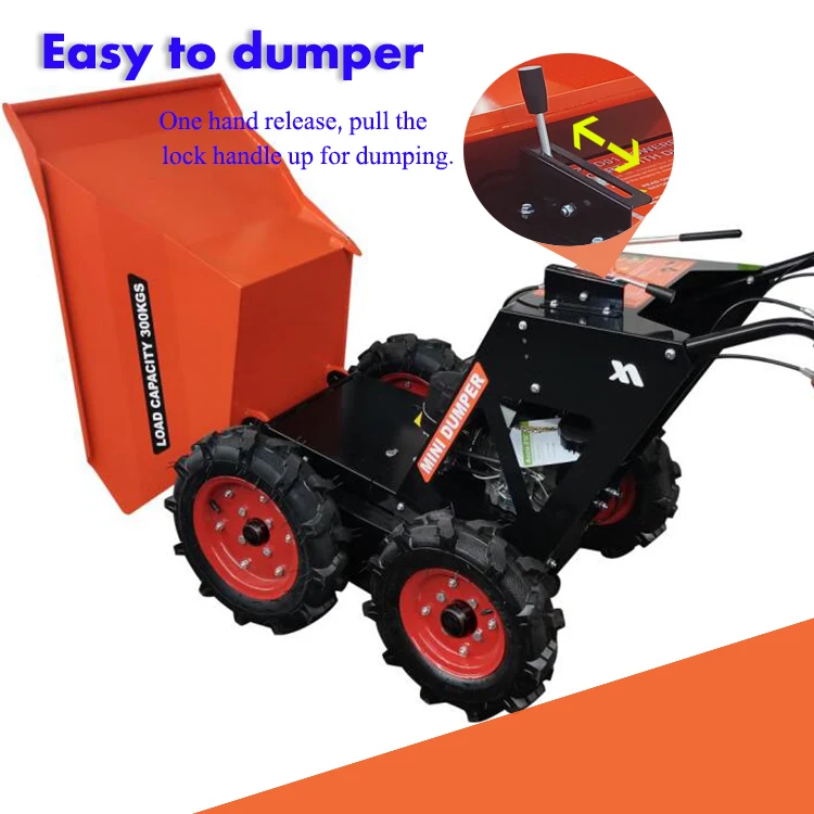 Four Wheels 500kg Wheeled Power Wheel Barrow - High Efficiency
