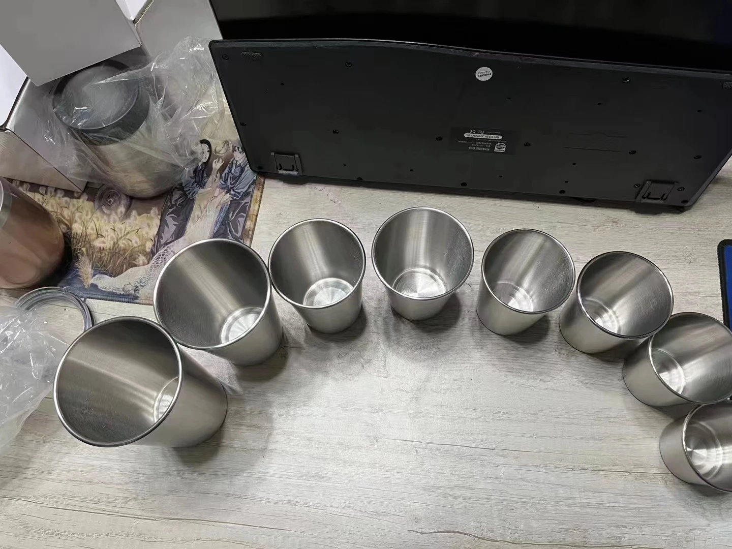 Electroplate 16oz Stainless Steel Tumbler Beer Cups Stackable Durable ...