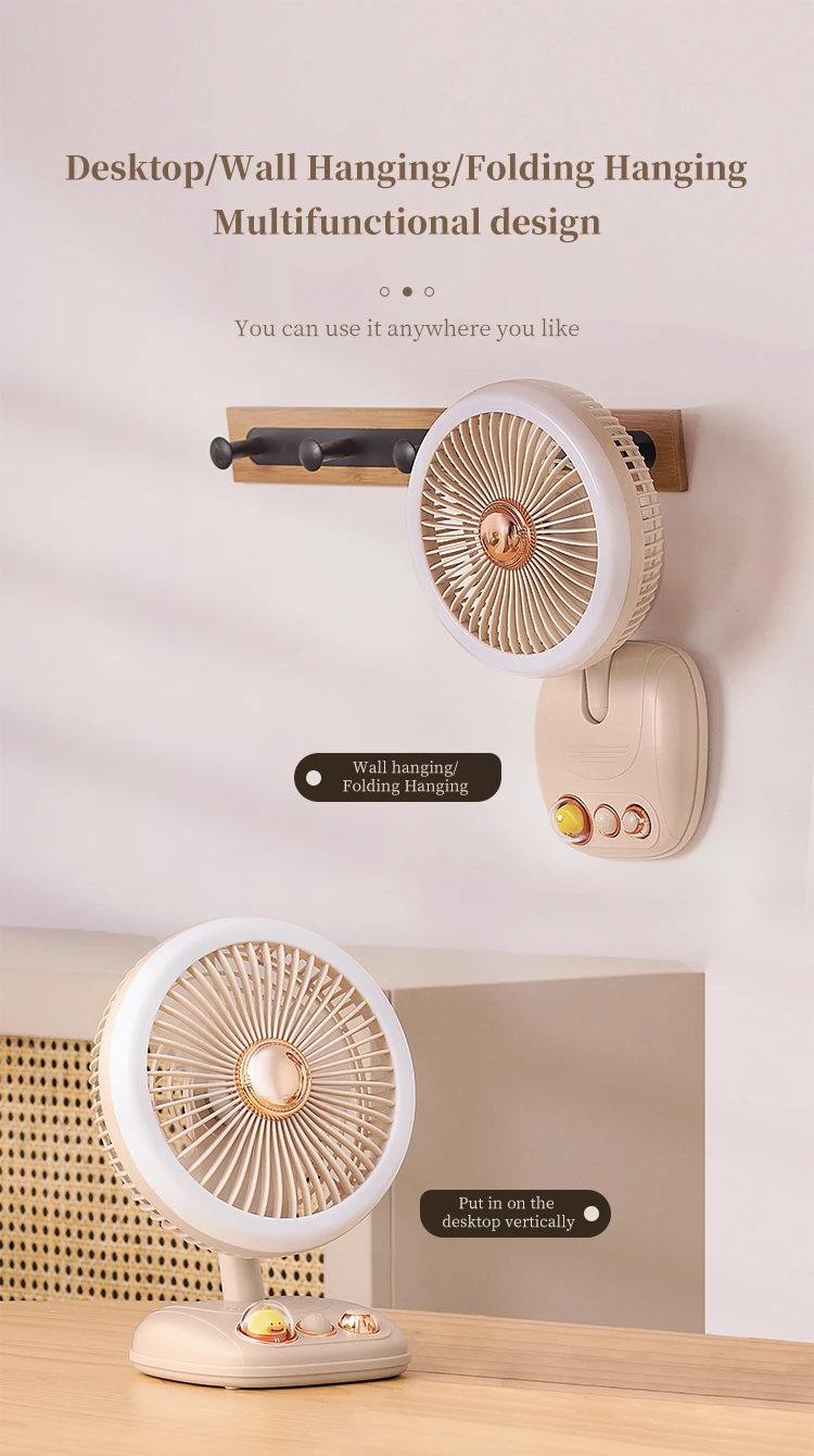 ICARER FAMILY Pedestal Cooling Light Folding Stand Desk Fan