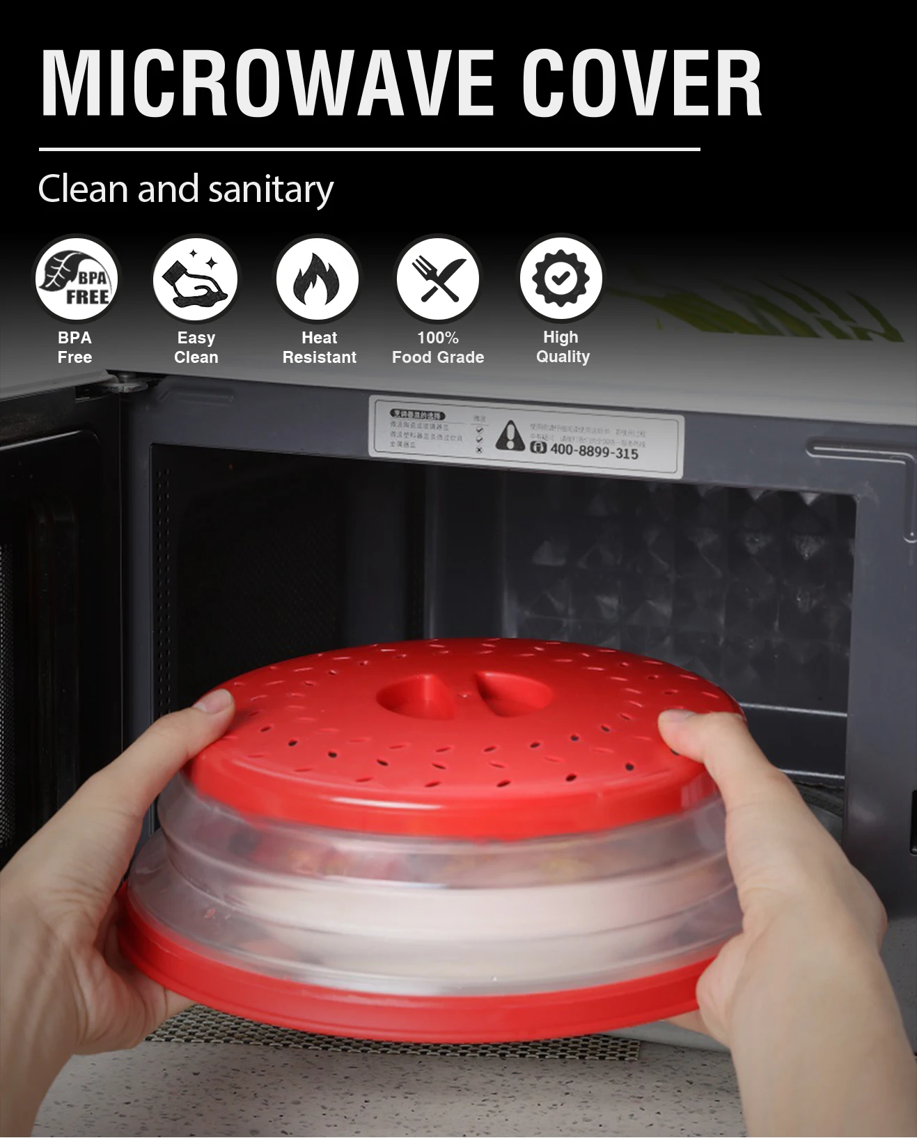 Microwave Cover For Food Collapsible Microwave Splatter Cover Guard ...