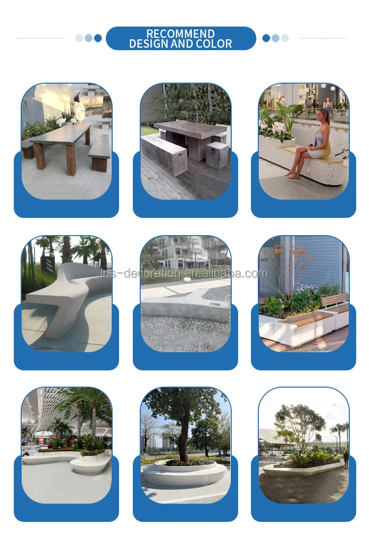 Innovative GRC Concrete Park Bench Design by Inspiration