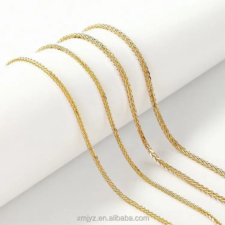 Certified Pure Gold 18k Gold Chain Jewelry Rose Gold Necklace Au750 ...