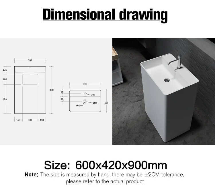 Gemei Factory Design Solid Surface Basin Resin Pedestal Wash Basins ...