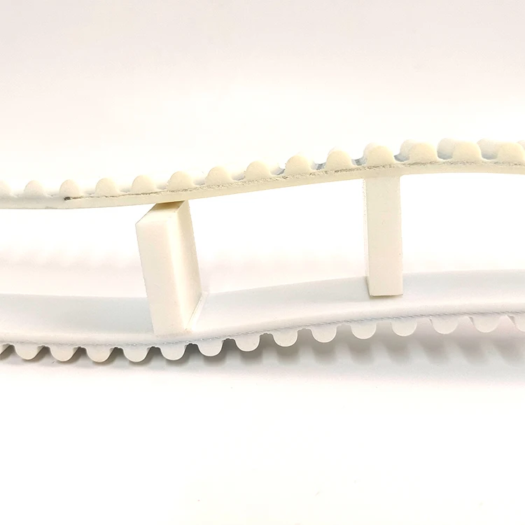 White Polyurethane Open Ended Steel Core Tooth Belt AT10 with Cleats ...