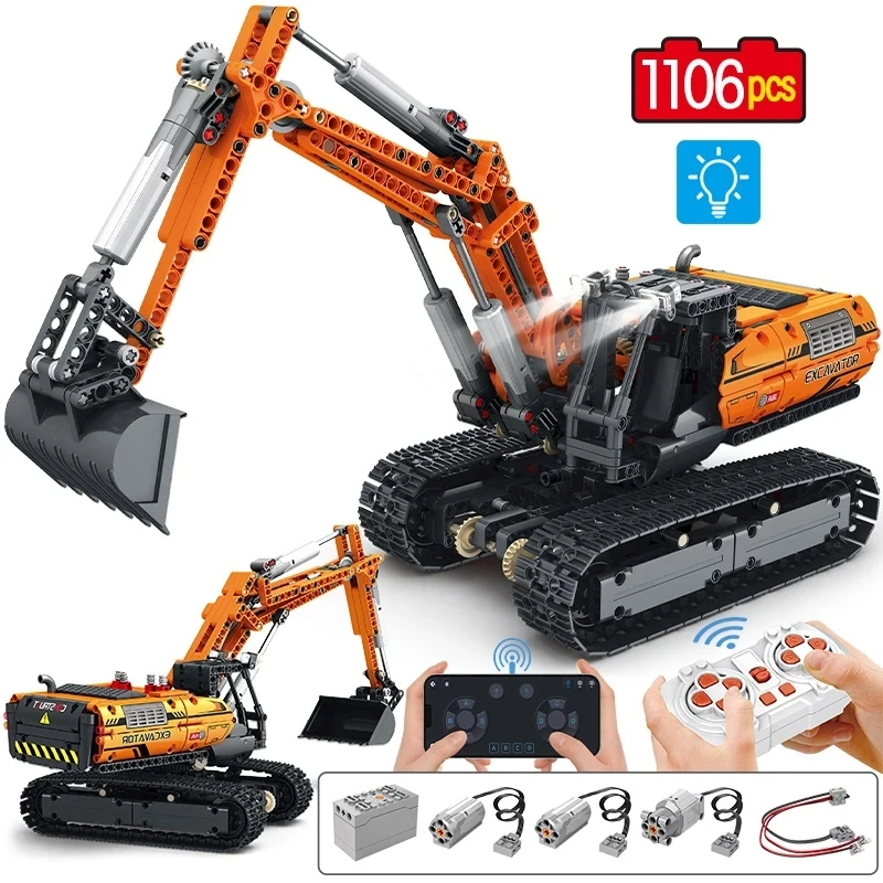 Reobrix 22003 Technic Motorized Mechanical Excavator App Remote Control ...
