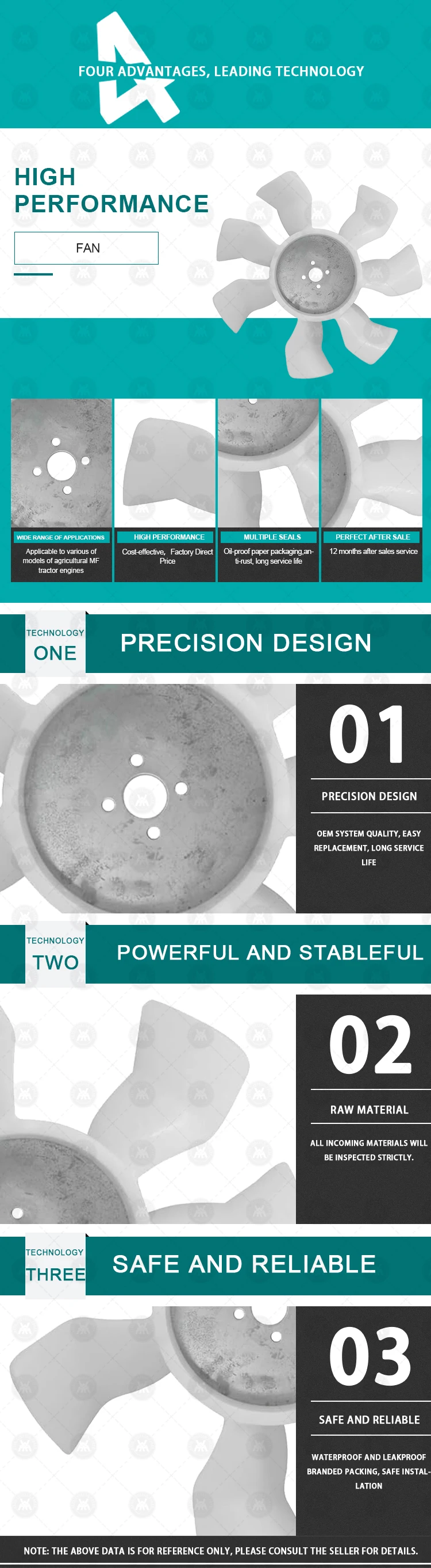 Kubota V3800 Engine Parts Cooling Fan Blade 1c010-74110 For Replacement ...