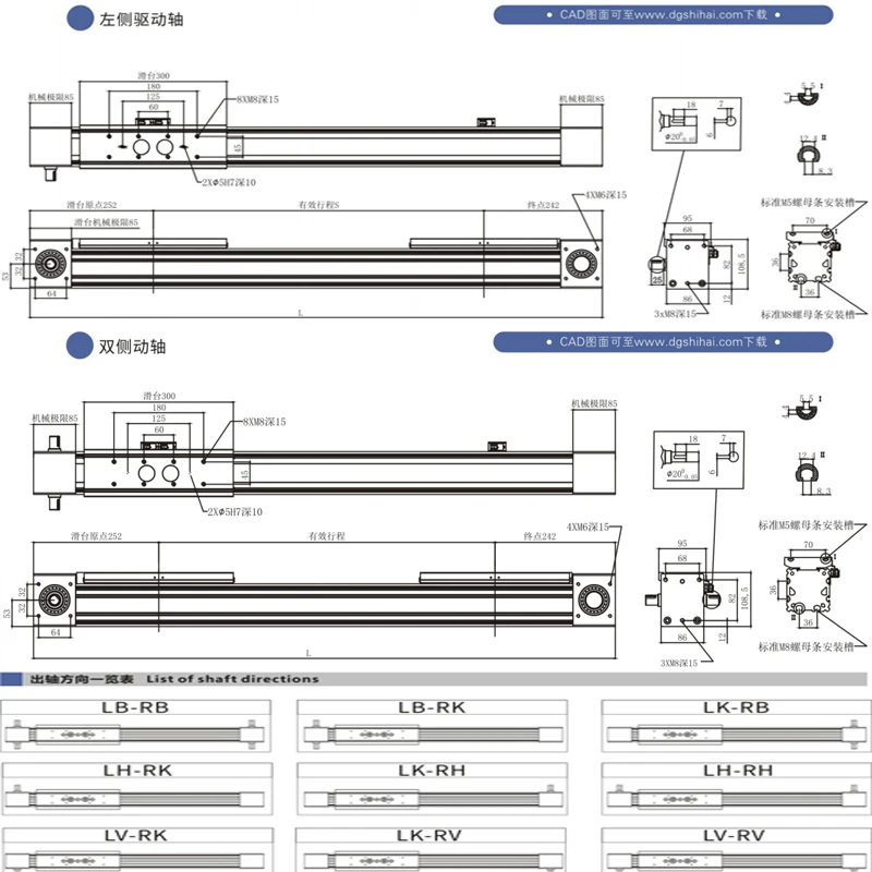 Ta80 Linear Module With 10m Stroke 176mm Lead Belt Drive Linear Motion Guide Rail Module For Cnc ...