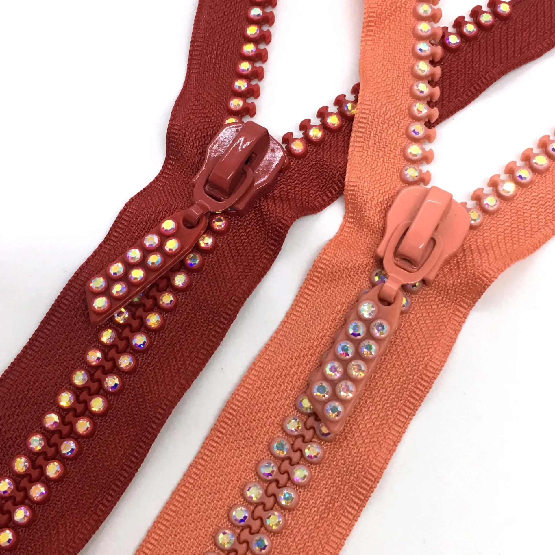 No. 10 Colorful Resin Diamond Double Row Open End Fashion Rhinestones ...