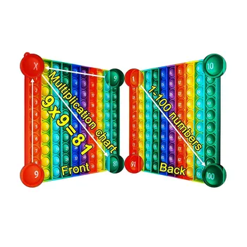 Push Pop Fidget Toy Bubble,1-100 Numbers Multiplication Math Skills ...