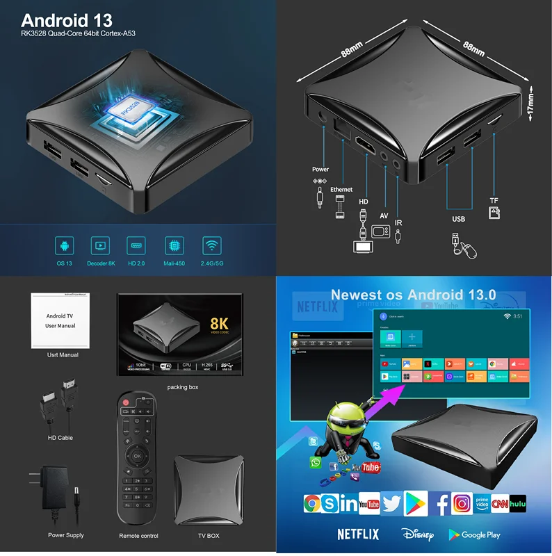 STB144S Android 13 Smart 4K Set Top Box| Alibaba.com