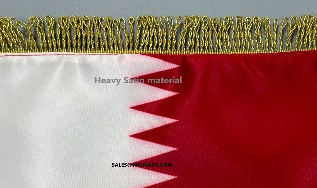 Custom Mini Table Flag Small Desk Flags with Metal Stand Qatar National ...
