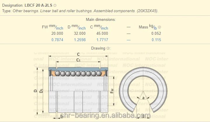 Ewellix Linear Motion Bearing LBCF 20 A-2LS - Precision