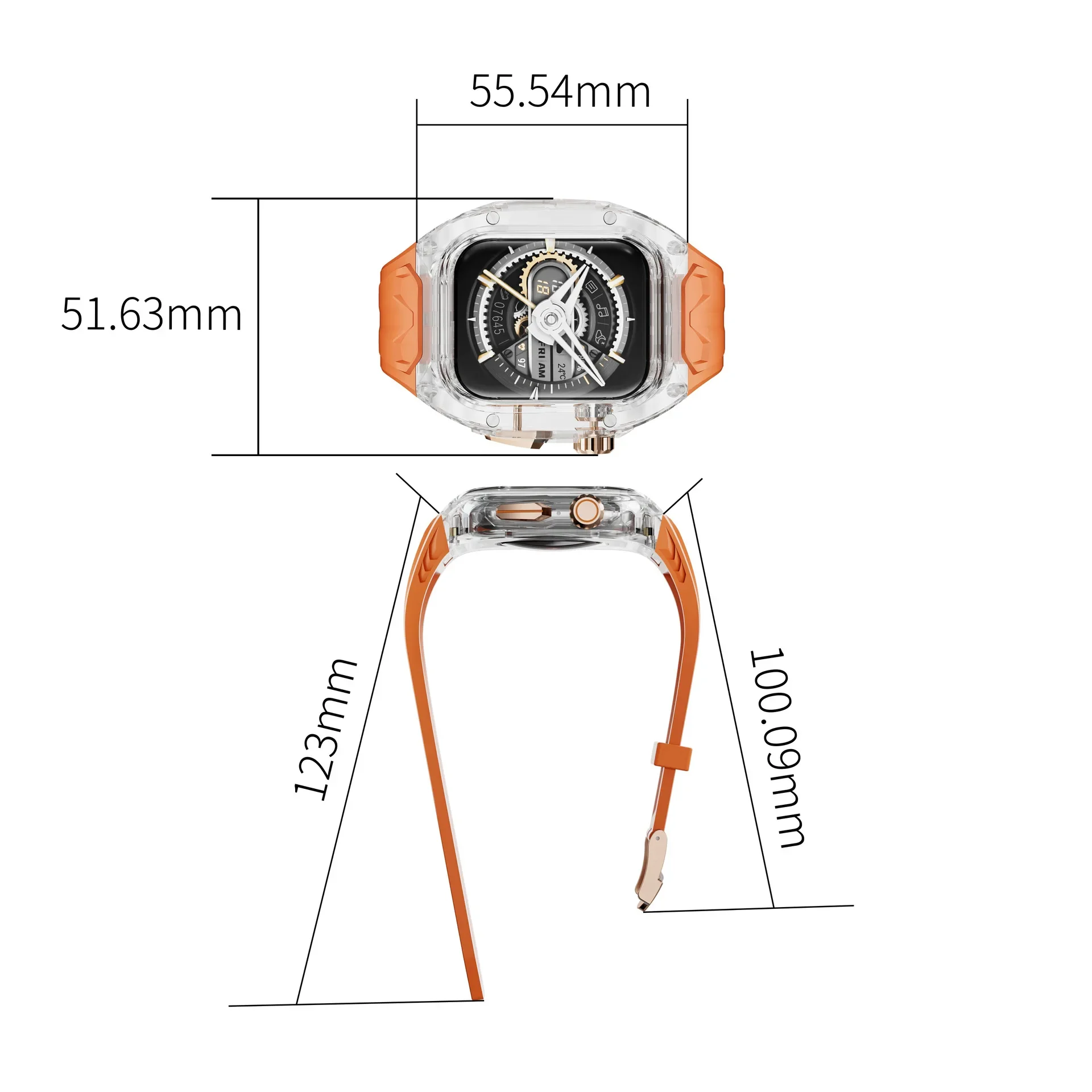 Luxury Transparent Full Cover Case Mod Kit With Silicone Strap For ...