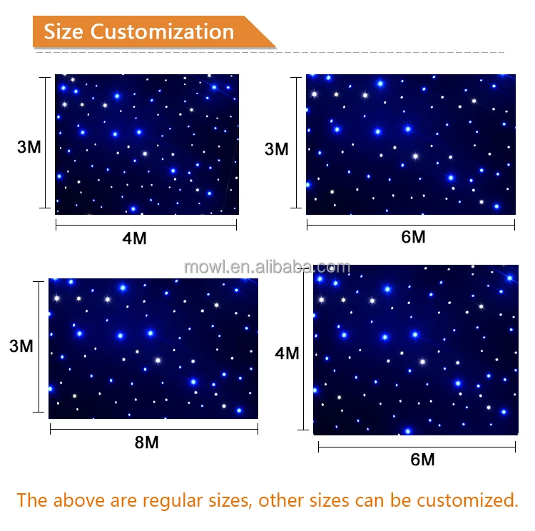 Stage Effect Light Blue And White Led Star Cloth Wedding Backdrop Led ...