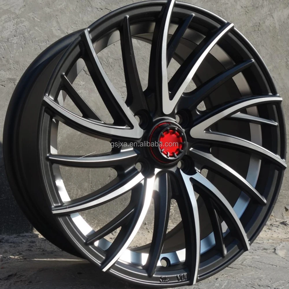 Wholesale Black And Red Rims 15 16 17 Inch 4 Lug 4x100 Wheels 4x114.3 ...