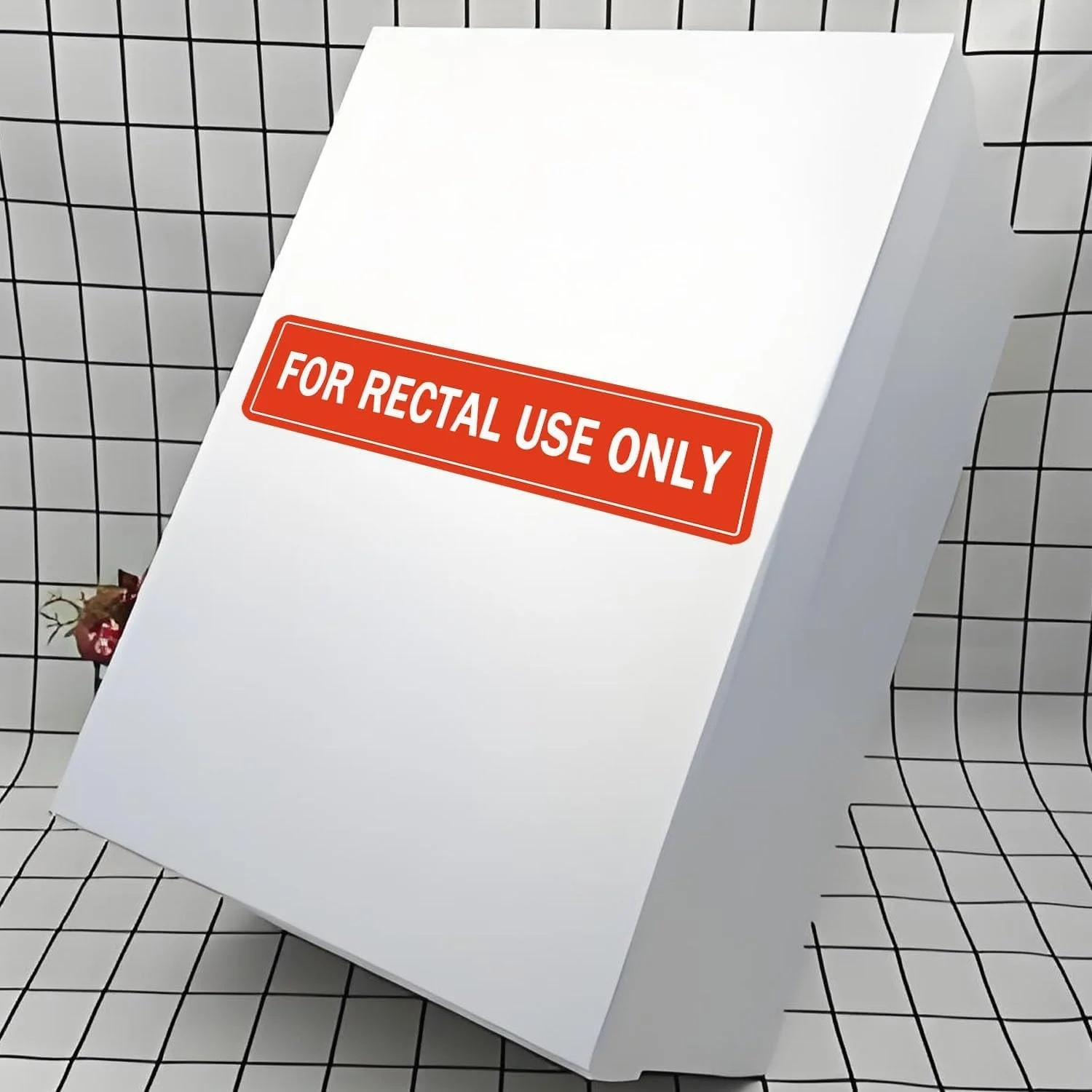 for Rectal Use Only Stickers Fluorescent Red Orange Labels Funny Gag ...