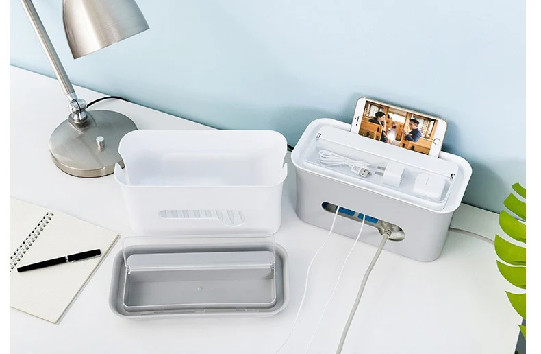 Aa514 Rectangular Cable Storage Box Wire Management Socket Power Strip ...