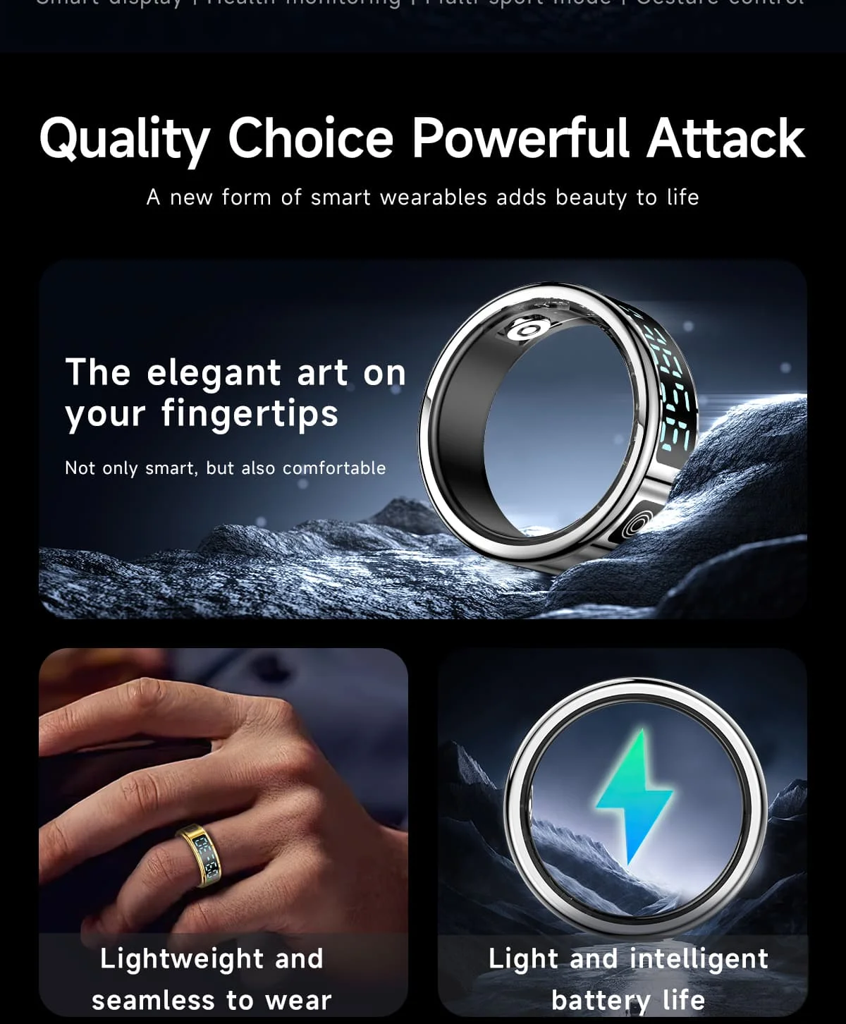 SR08 Smart Ring - Heart Rate, Blood Oxygen, & Sleep Tracker