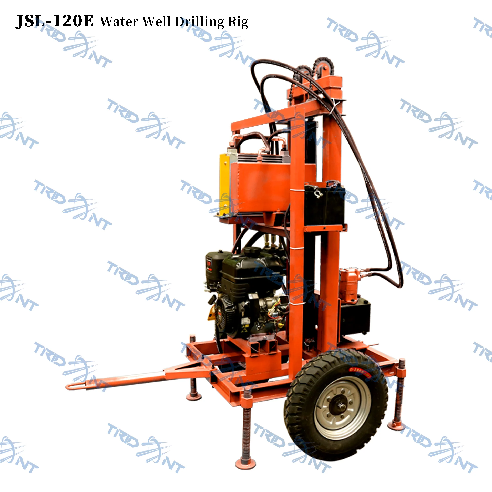 120m Depth Gasoline Hydraulic Drilling Rig Mini Portable Water Well ...
