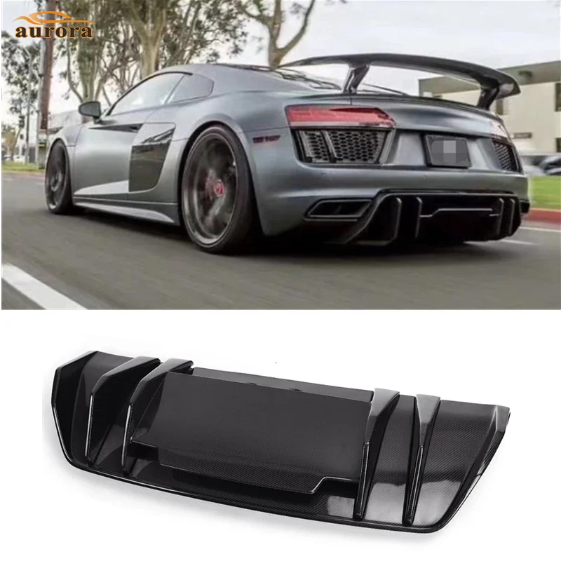 Dry Carbon Fiber V Style Body Kit for Audi R8 Rear Bumper Diffuser ...