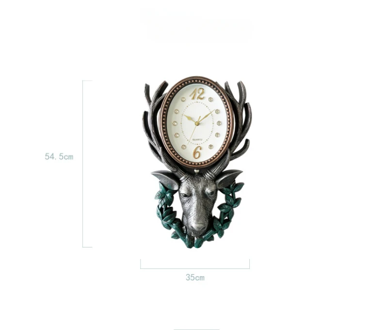 Modern Creative Cute Elk Shape Diamond Plastic Wall Clock Mute Quartz ...