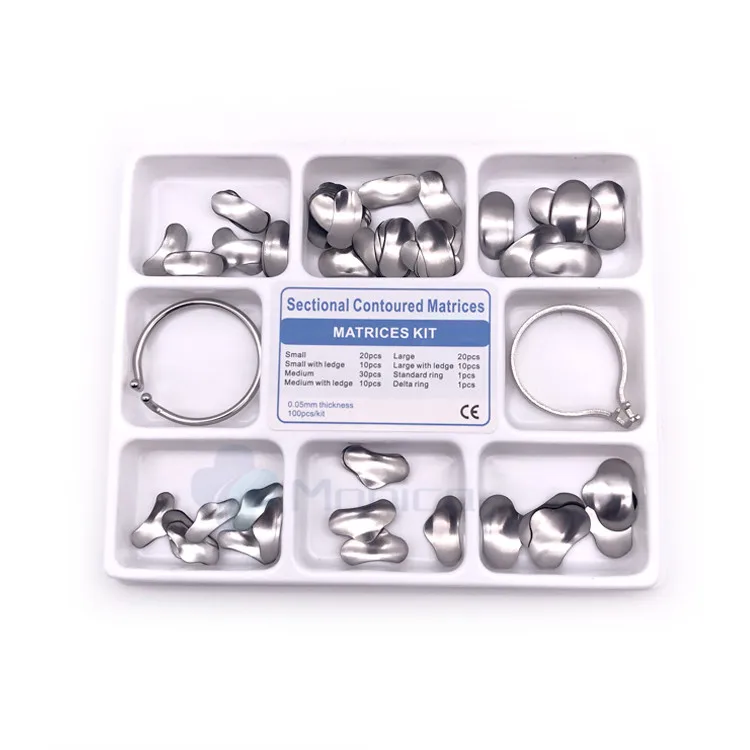 Dental Sectional Contoured Metal Matrices Kit / Dental Matrix Band Kit ...
