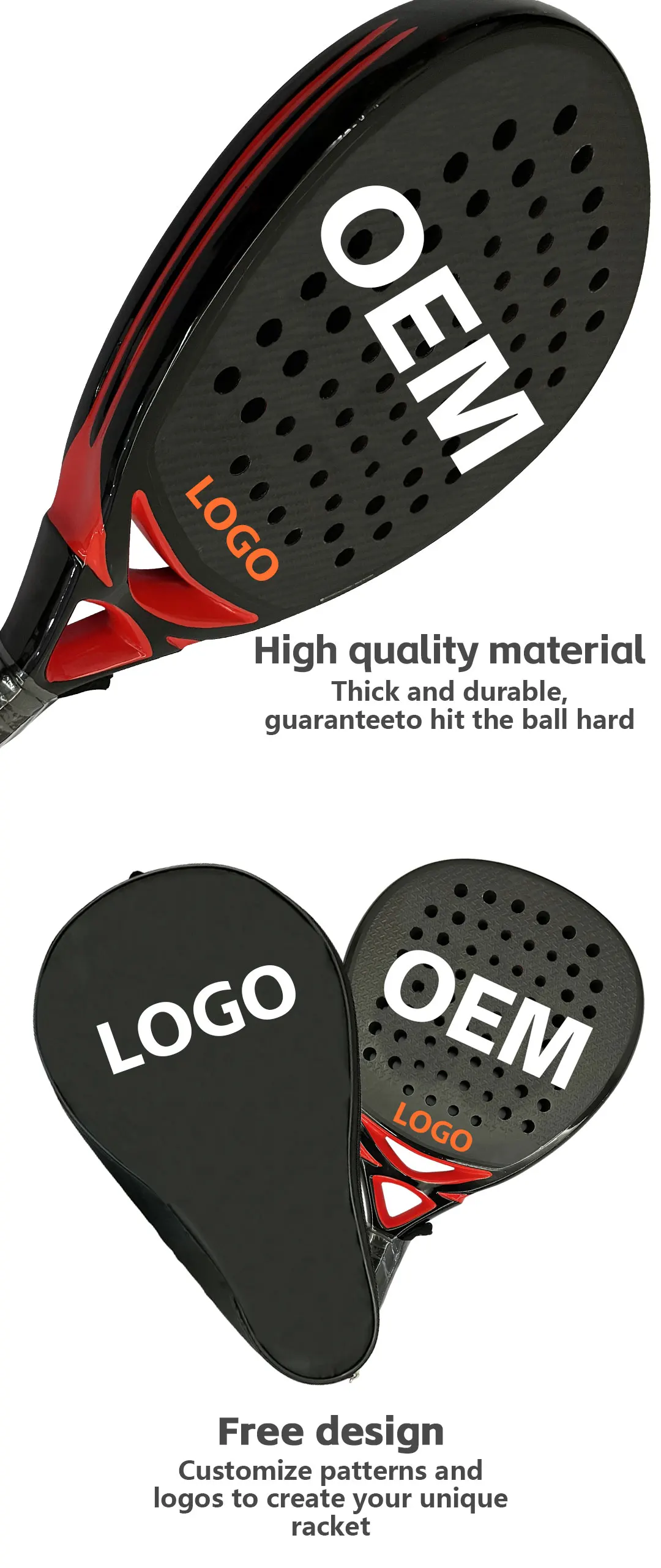 Professional Carbon Custom Beach Tennis Rackets Custom Beach Paddle ...
