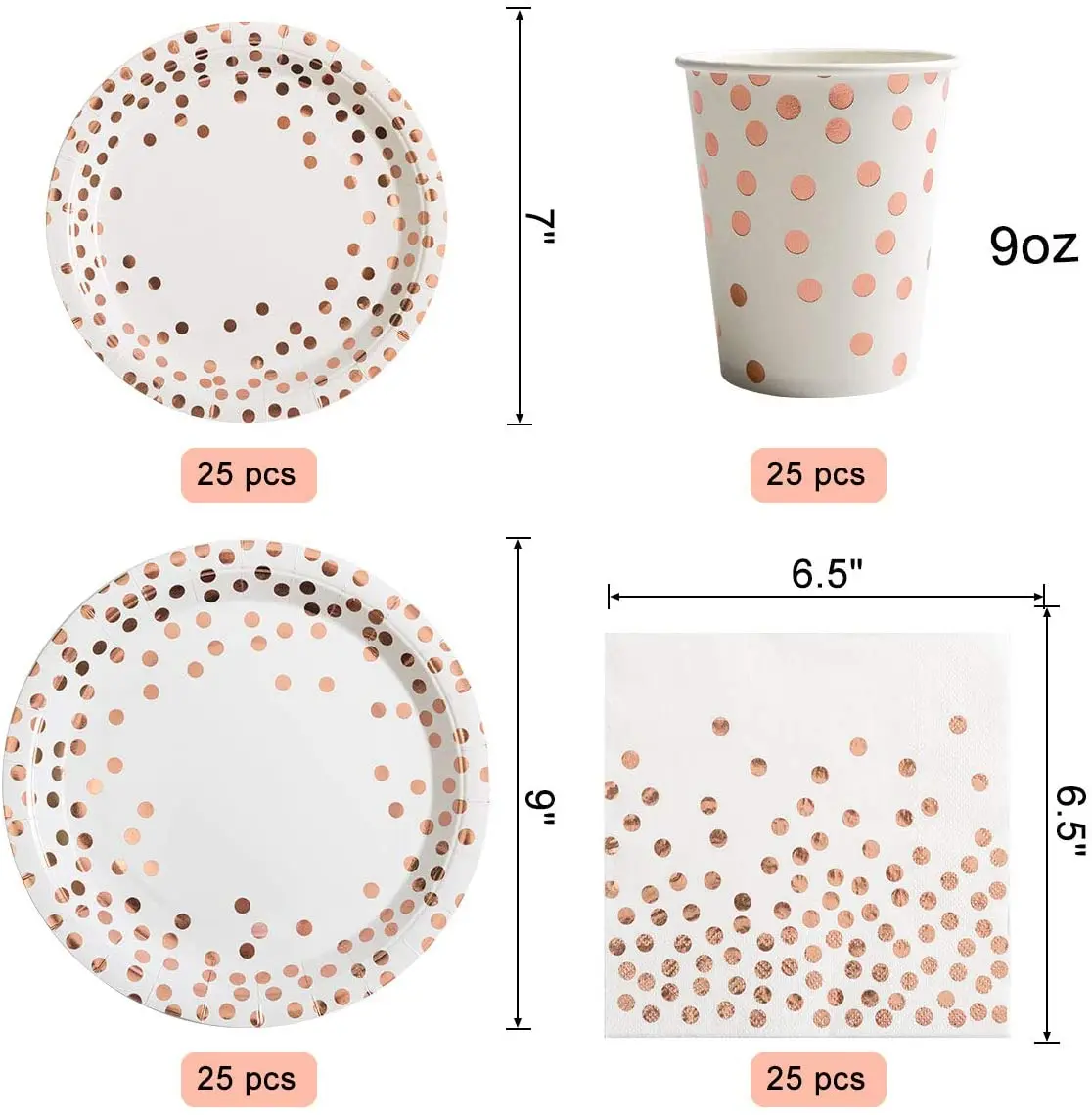 24 Guests Birthday Party Disposable Tableware Set Paper Plate Set 9inch ...