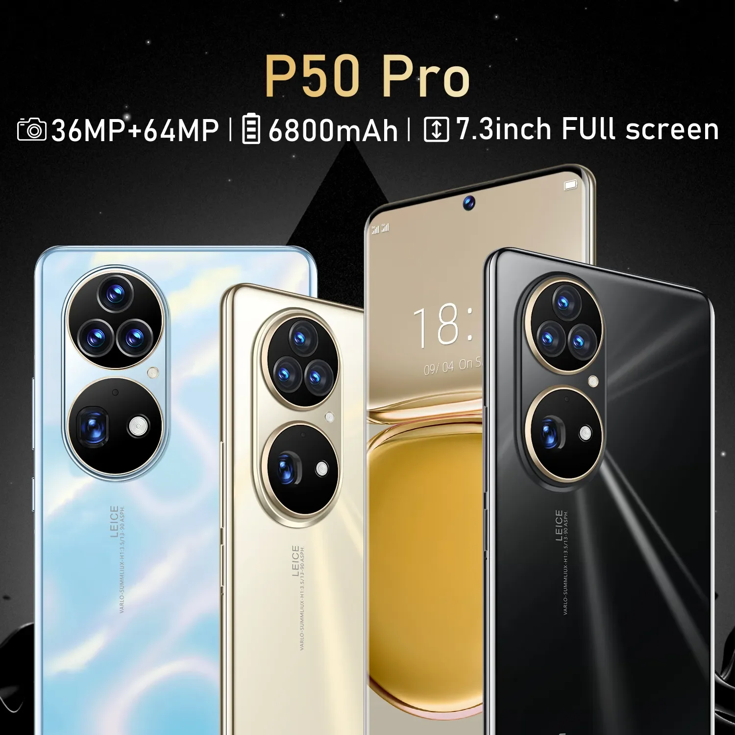 Android 5g Original P50 Pro Smartphone Fingerprint Unlock 16gb+1tb 7.3 Inch 6800mah Cell Gaming ...