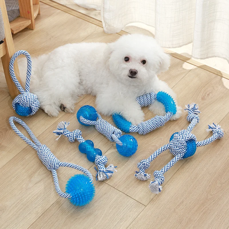 Cotton Rope Dog Chew Toys For Aggressive Chewers Tough Pet Interactive ...