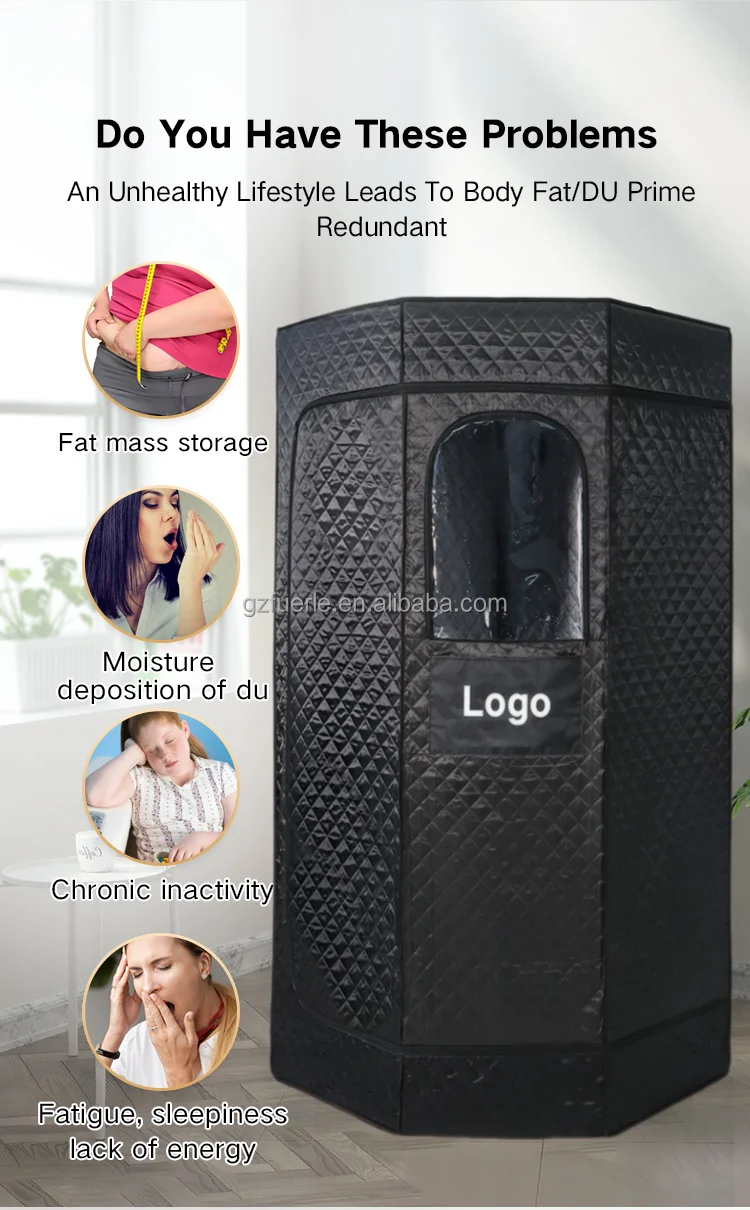 Fuerle Customizable Full Size Portable Sauna Steam Kit Sauna Box ...