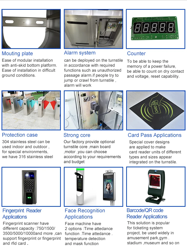 Self-service Ticketing System Waterpark Entrance Flap Barrier Gate QR ...