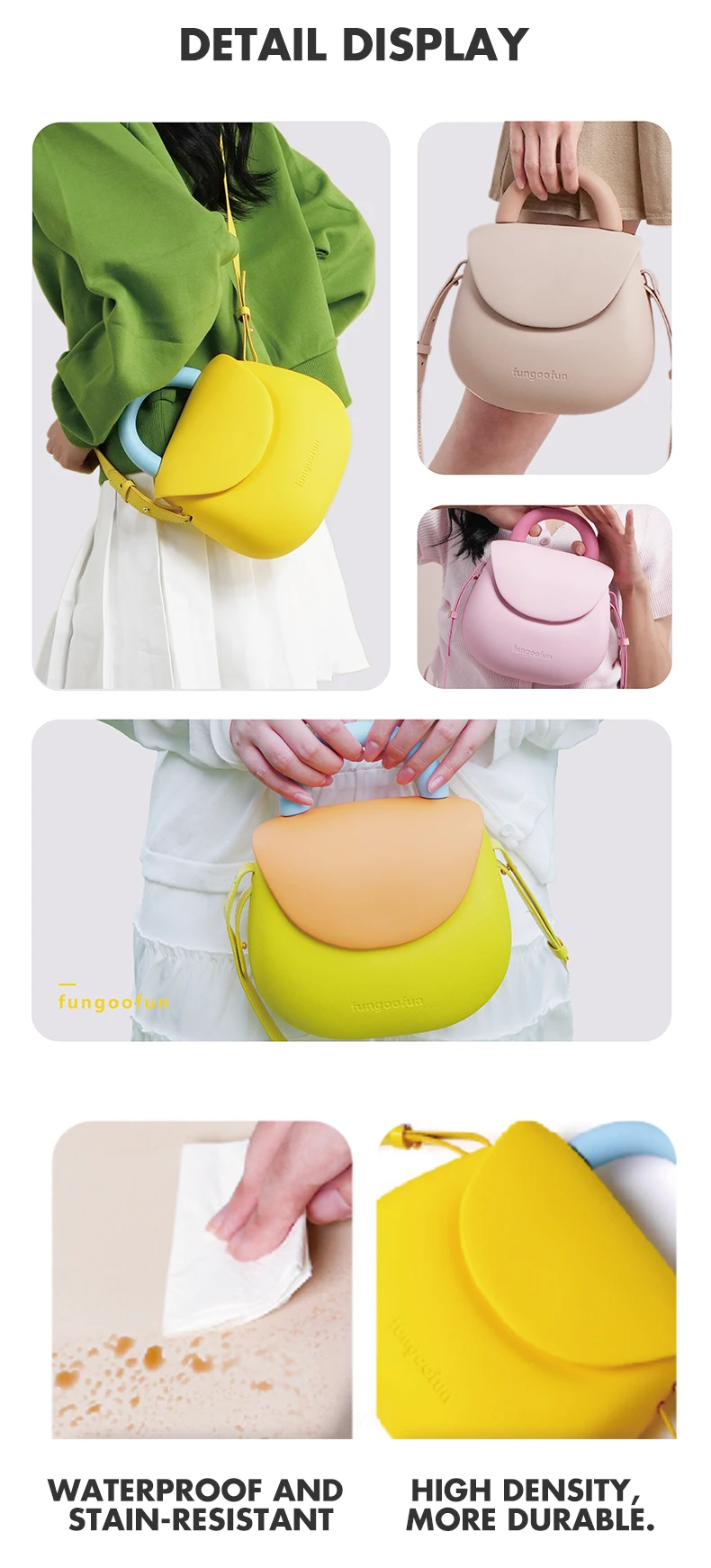 Fungoofun Luxury Designer Tote Bag - Waterproof EVA Handbag for Women ...