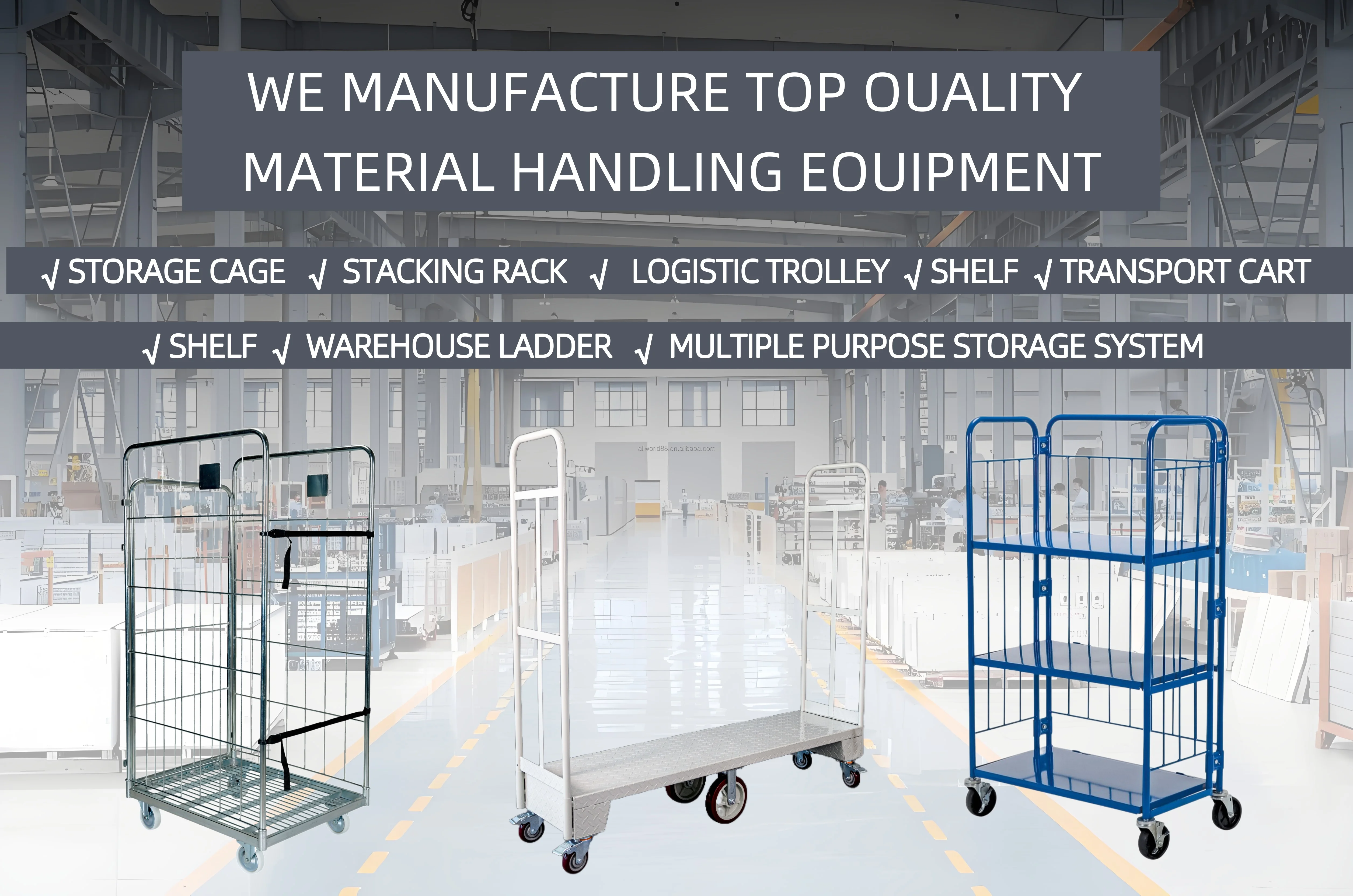 Powder Coating Metal Roll Container Logistics Transport Carts Wire Roll ...