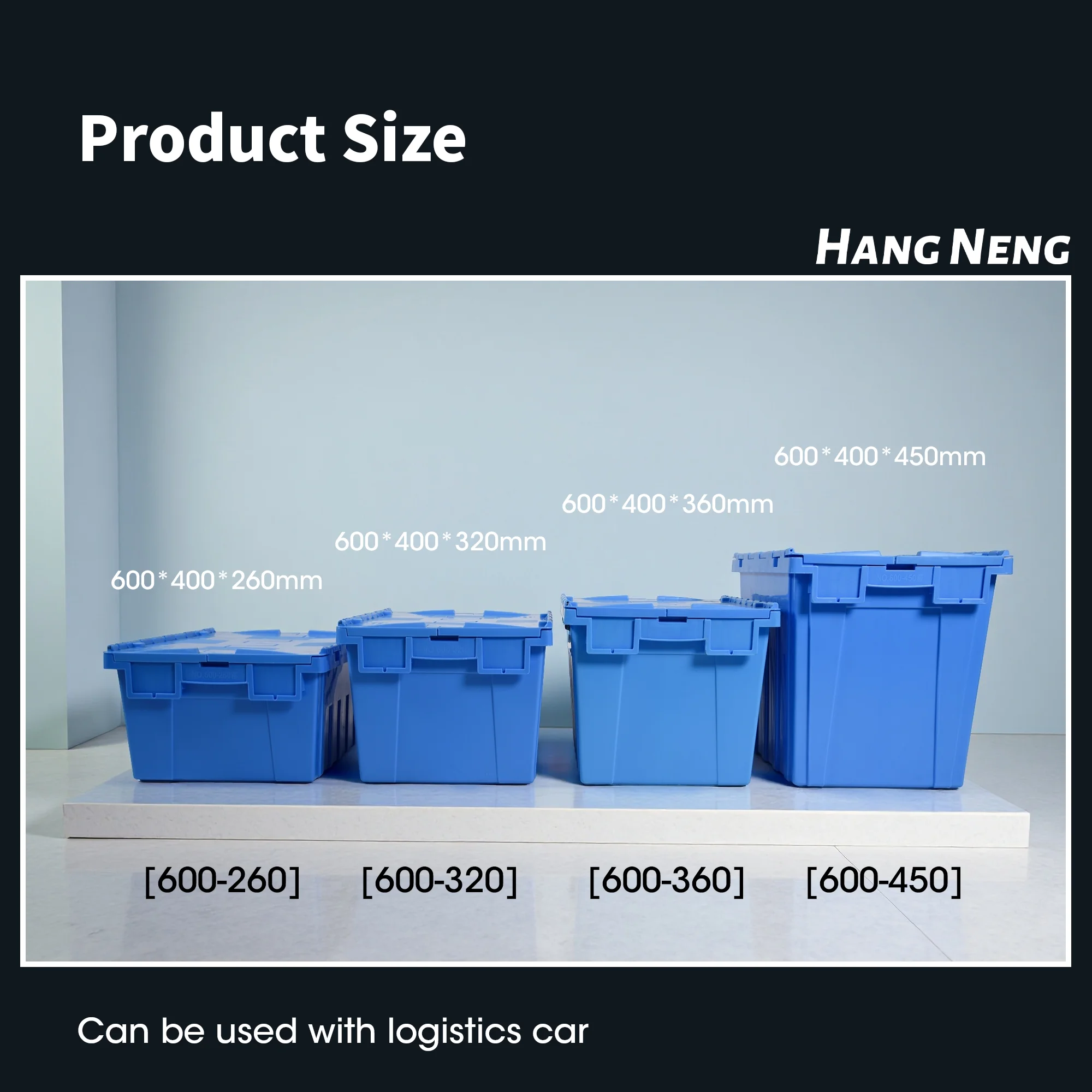 600*400*450mm Heavy Duty Plastic Solid Box Recyclable Nestable ...